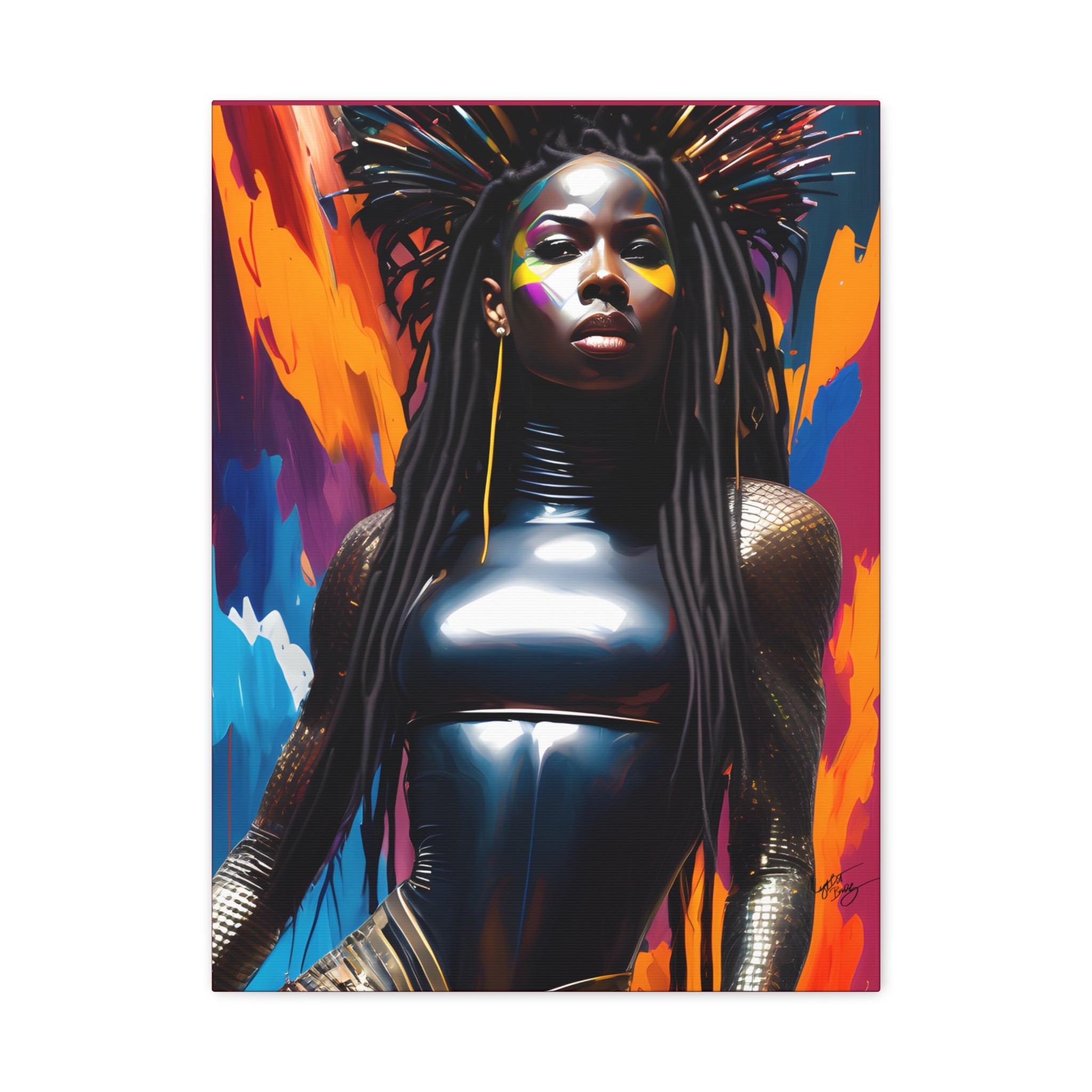 You Can't Take My Crown Abstract Black Woman Artwork Canvas Wall Print